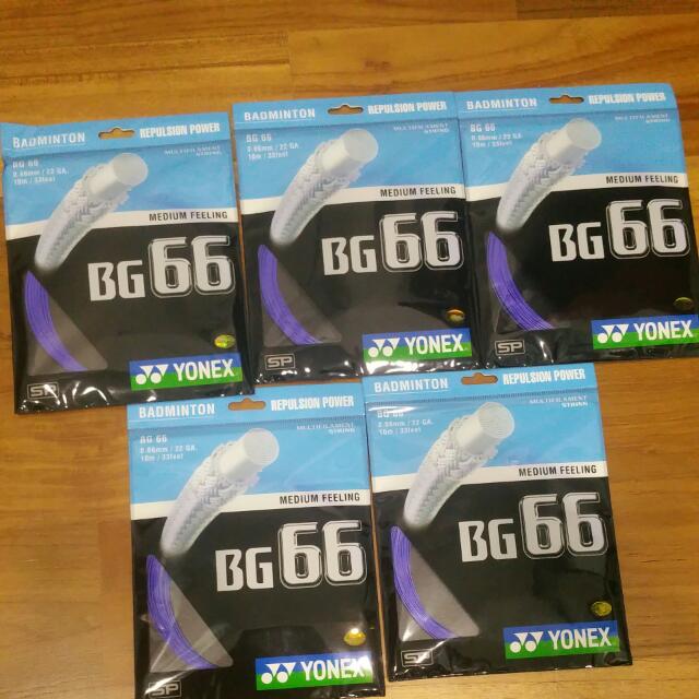 Badminton String BG 66, Sports Equipment, Sports & Games, Racket & Ball ...