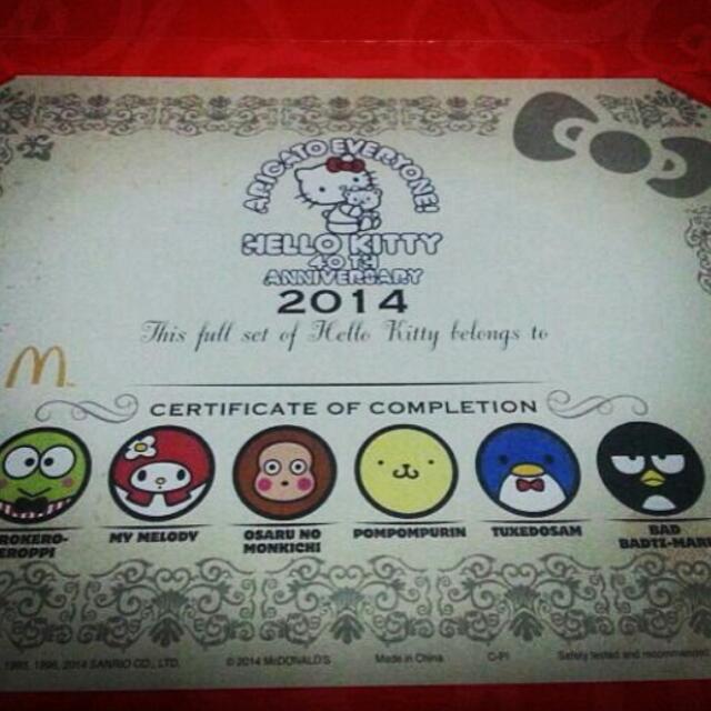 Hello Kitty Collection With Certificate, Hobbies & Toys, Toys & Games ...