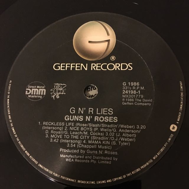 GUNS N ROSES LIES 12" VINYL EP ORIGINAL FIRST PRESS UNCENSORED INNER ...