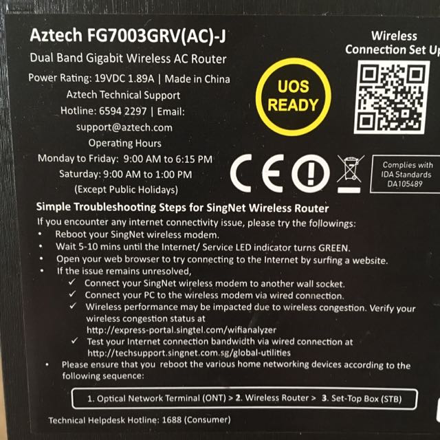 Aztech Dual Band Wireless-AC Gigabit VOIP Residential Gateway ...