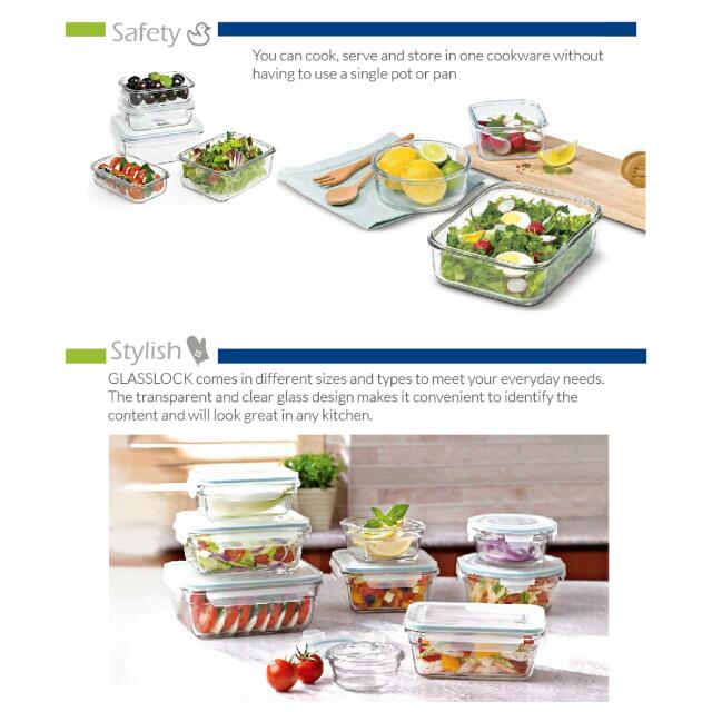 BN Glasslock (Korea) Tempered Glass Container 715ml, TV & Home ...