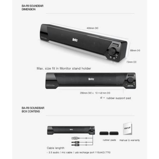 Britz Soundbar Speaker BA-R9, Audio, Soundbars, Speakers & Amplifiers on Carousell