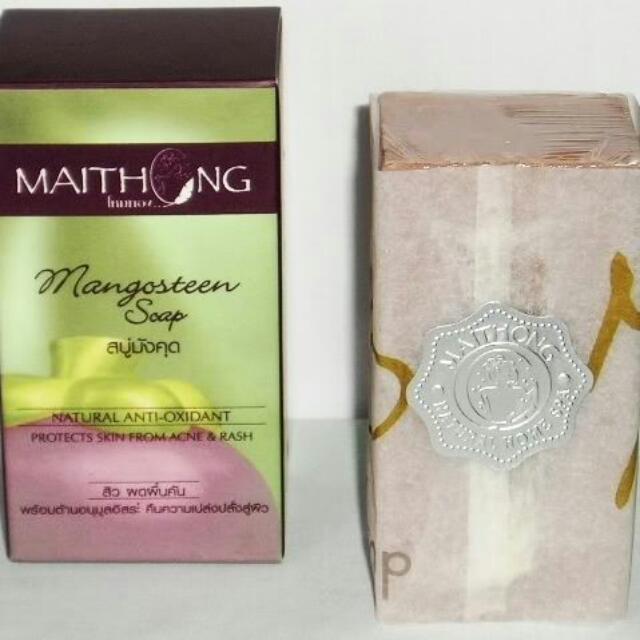 Maithong Mangosteen Soap (Thai Herbal Soap great for Acne and Skin ...