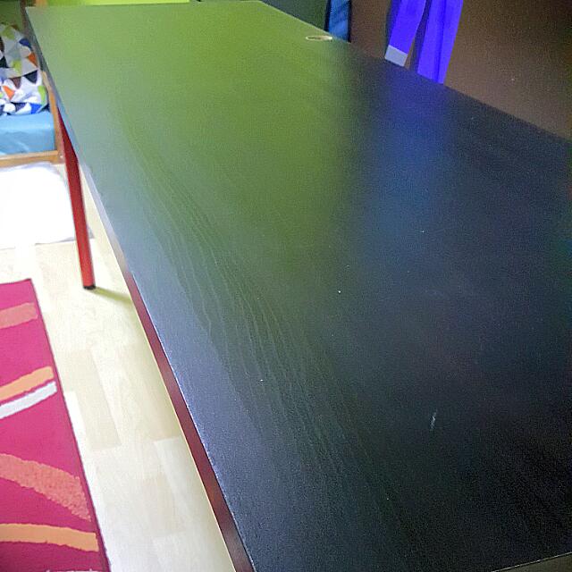 IKEA 'LINNMON' 2m Table w 'ADILS' red Legs, Furniture & Home Living ...