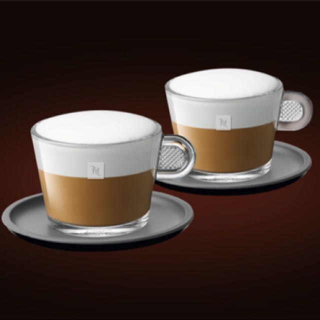 Nespresso Glass Collection Cappucino Cups And Saucers Tv And Home