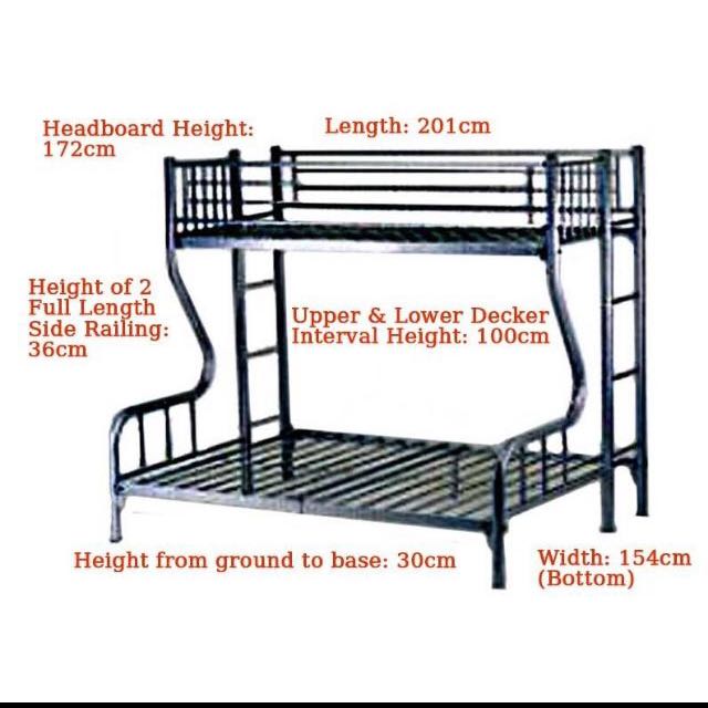 Double Decker Bed Frame, Furniture & Home Living, Furniture, Bed Frames ...