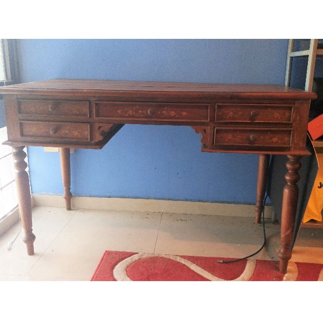 Elegant Study Table with inlay, Furniture & Home Living, Furniture ...