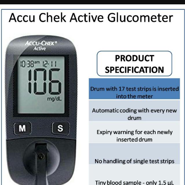 Accu-check glucose meter, Health & Nutrition, Health Monitors ...