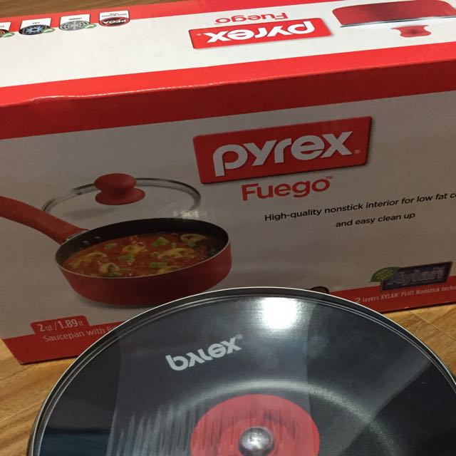 [Brand New] Pyrex Fuego Saucepan With Lid, TV & Home Appliances ...