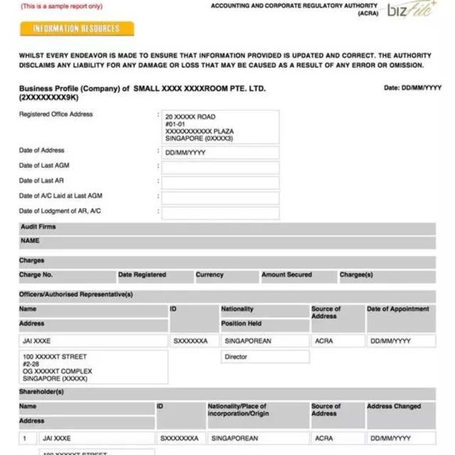 Latest Business Profile of Entities Set Up/ Registered With ACRA 公司公众注册 ...