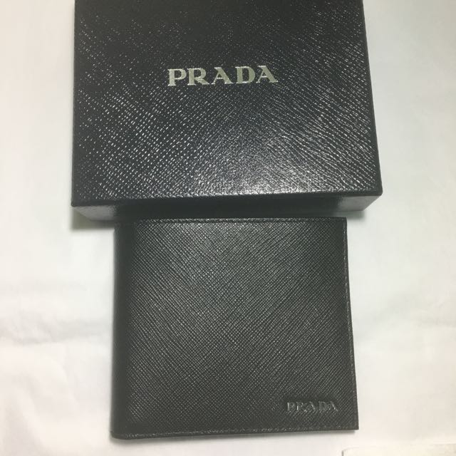 New Prada Saffiano Leather Bi-Colour Bifold men Wallet 2MO513, Luxury ...
