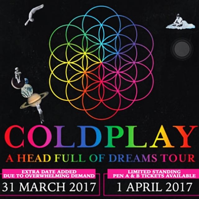 COLDPLAY VIP STANDING PEN A TICKETS, Tickets & Vouchers, Event Tickets ...