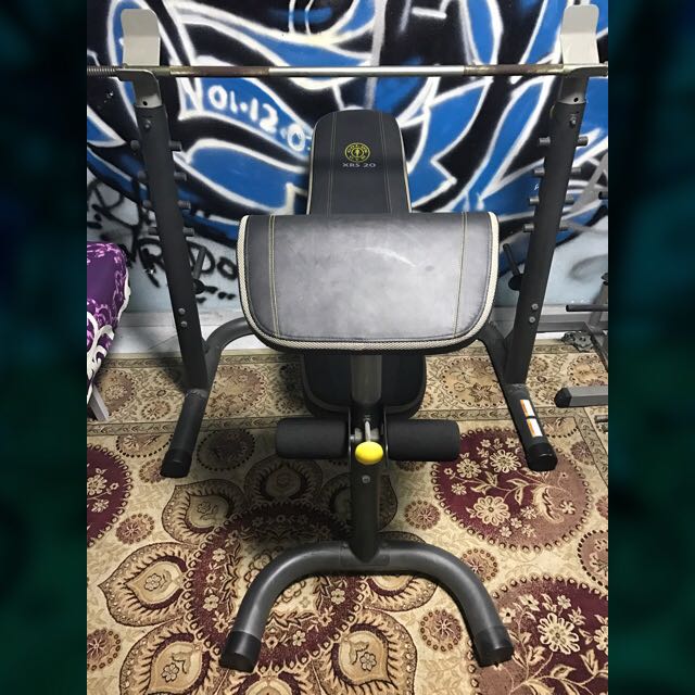 Gold's Gym Bench & Rack With Weights, Sports, Sports & Games Equipment ...