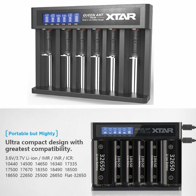 Smart Lithium Ion Battery Charger XTAR Queen Ant MC6, Mobile Phones ...
