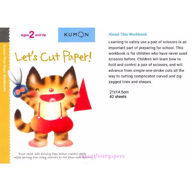 Kumon First Steps activity book workbook Let's cut paper Children ...