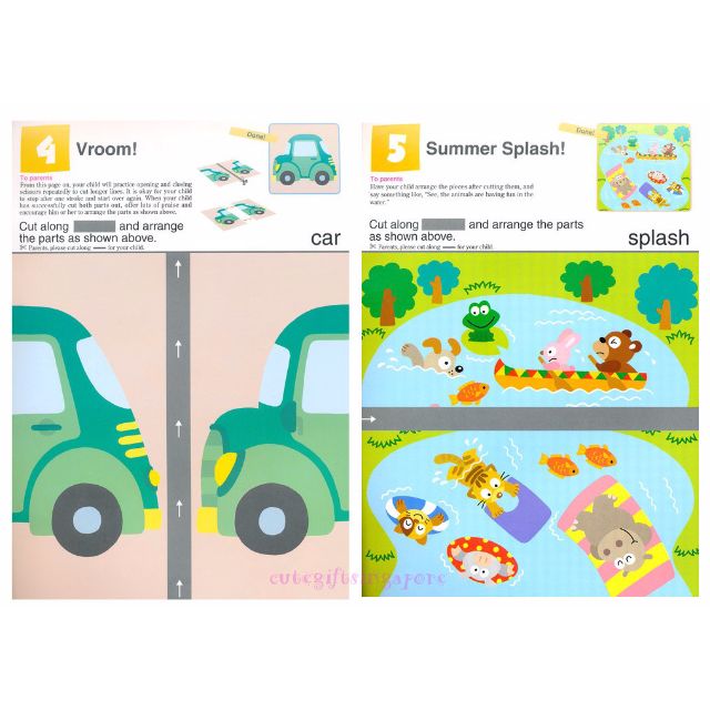 Kumon First Steps activity book workbook Let's cut paper Children ...