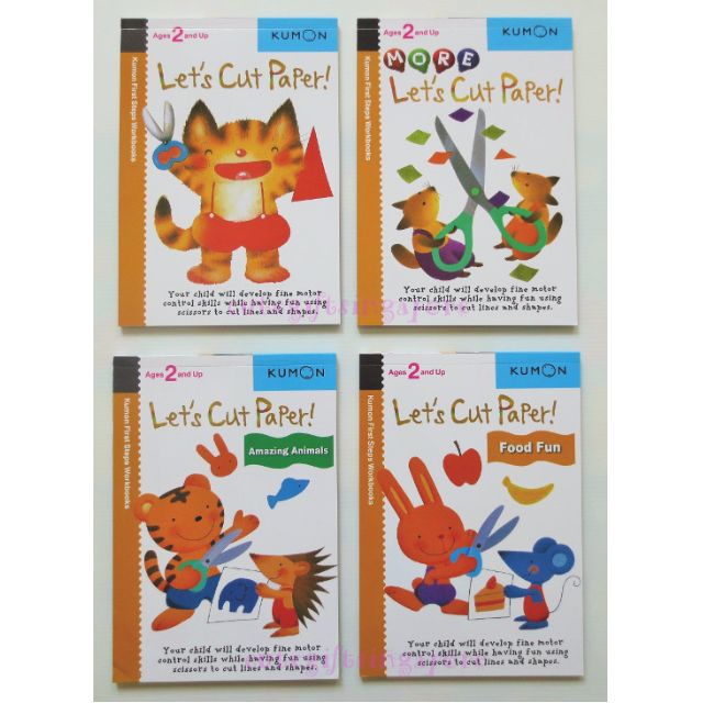 Kumon First Steps activity book workbook Let's cut paper Children ...