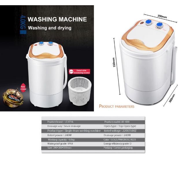 New Mini Washing Machine-4kg Capacity, TV & Home Appliances, Washing ...