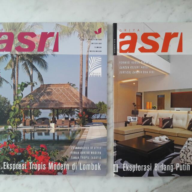 Preloved 6 in 1 Buku Majalah Griya Asri Arsitektur Interior Taman & Lingkungan 2, Buku & Alat ...