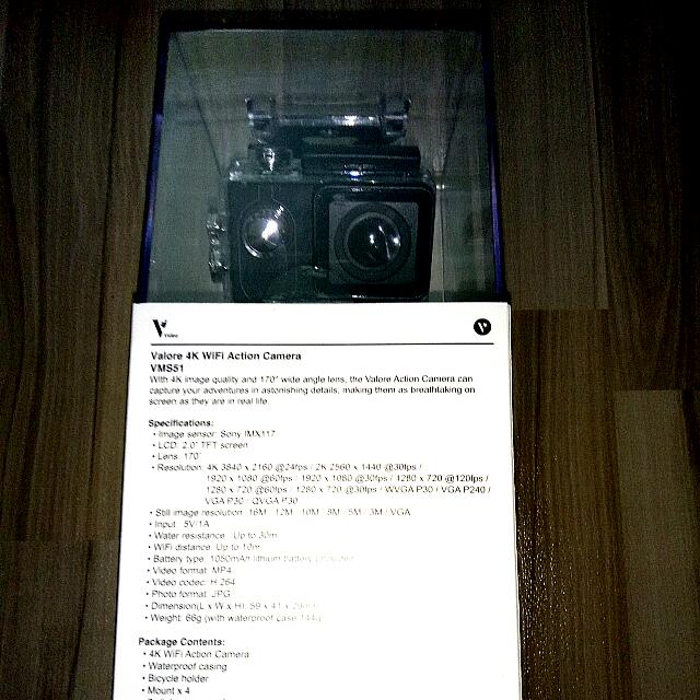 Valore Action Camera 4K Resolution, Photography, Video Cameras on Carousell
