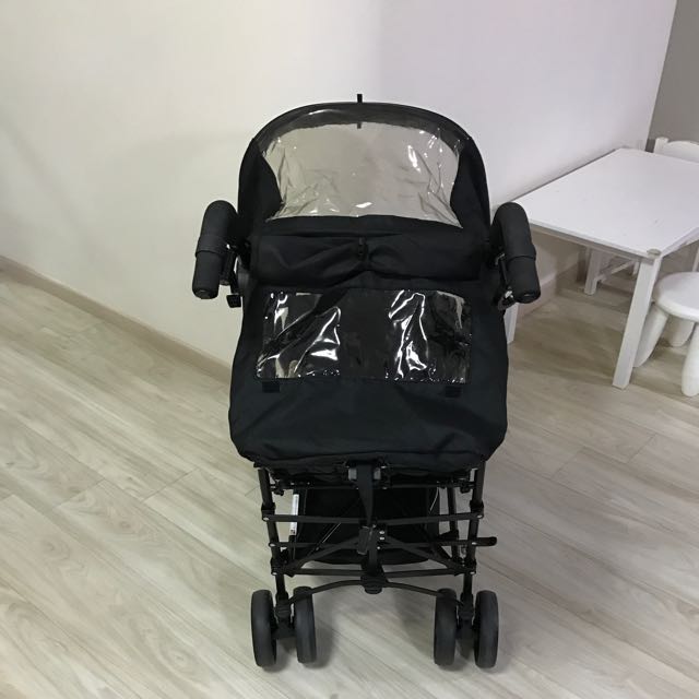 Kinderwagon BLACK Hop Double Child Stroller w/ Canopy, Babies & Kids ...