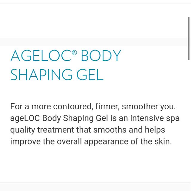 Nuskin AgeLOC Body Shaping Gel, Beauty & Personal Care, Bath & Body, Body Care on Carousell