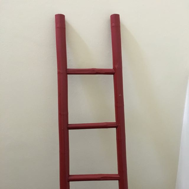 Red Bamboo Ladder, Furniture & Home Living, Furniture, Shelves ...