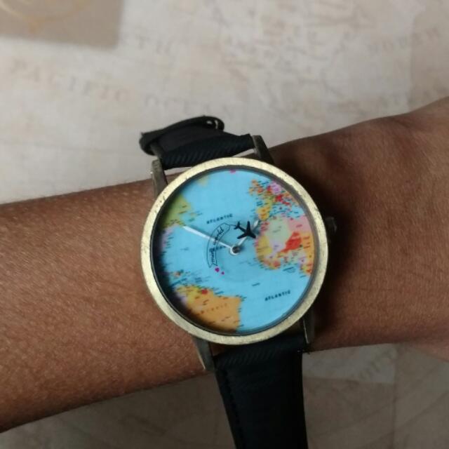 New Wristwatch Watch World Map Travel Wanderlust, Women's Fashion on ...