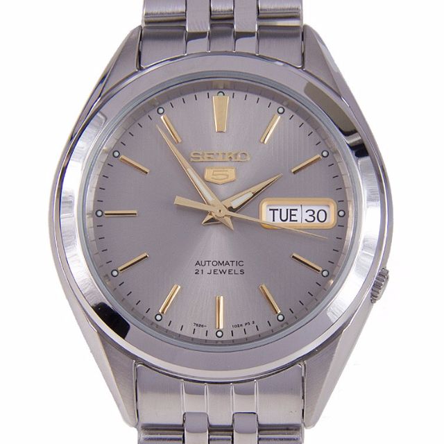 Brand New Seiko 5 Automatic Gray Dial 21 Jewels Analog 100% Day Date ...