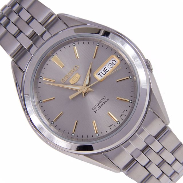 Brand New Seiko 5 Automatic Gray Dial 21 Jewels Analog 100% Day Date ...