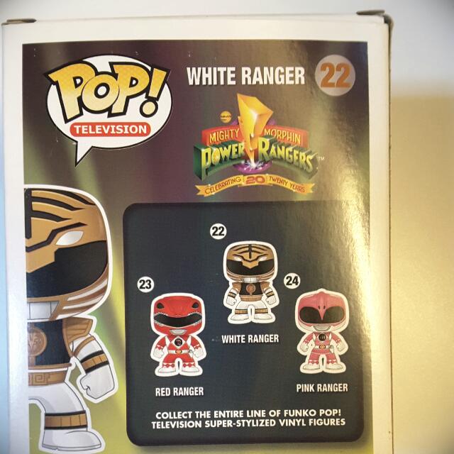 Funko POP Power Rangers White Vinyl Figure #22, Hobbies & Toys, Toys ...