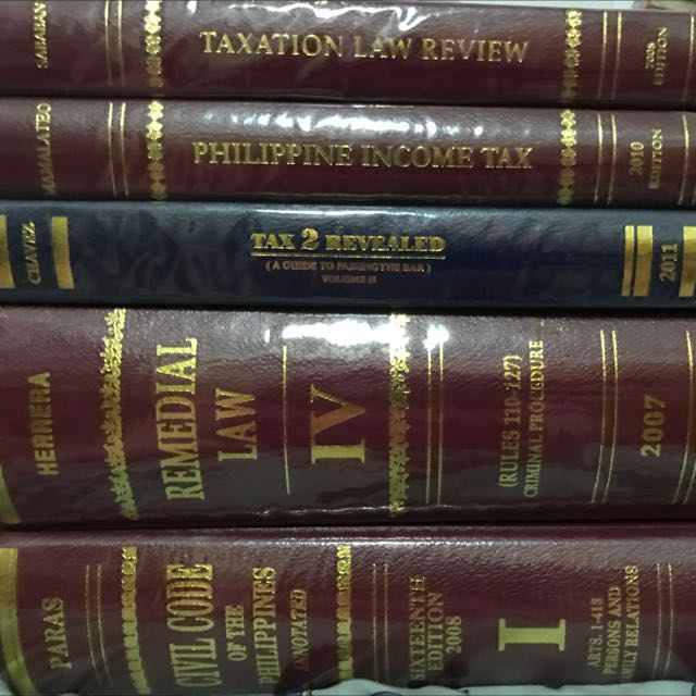 Remedial Law Vol 4, Civil Code Of The Phils Annotated, Tax2 Revealed ...