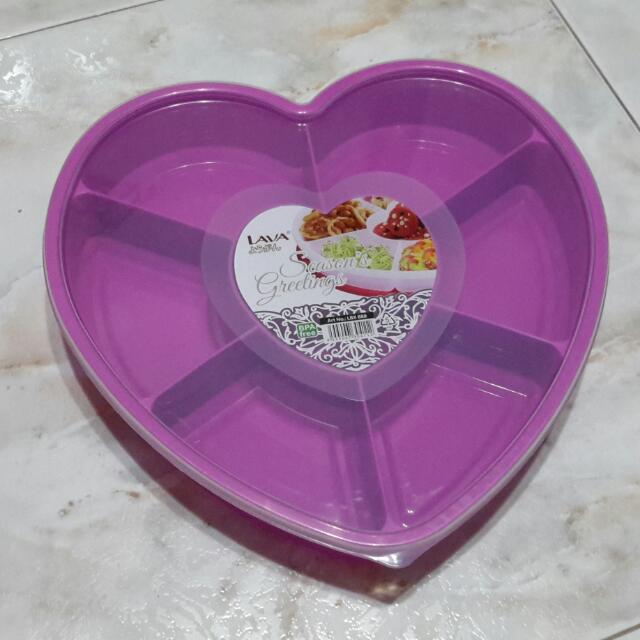 Big Heart Shaped Tupperware Candy Tray *Rare*, Everything Else on Carousell