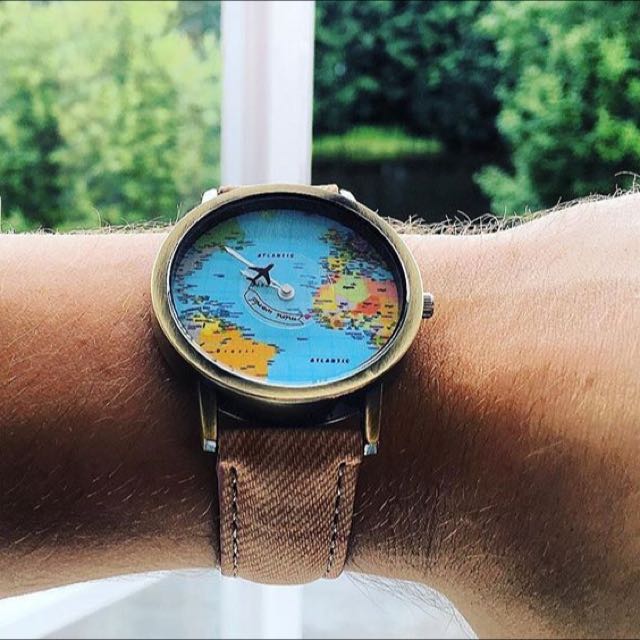 Airplane Map Watch Mini World, Women's Fashion, Watches & Accessories ...