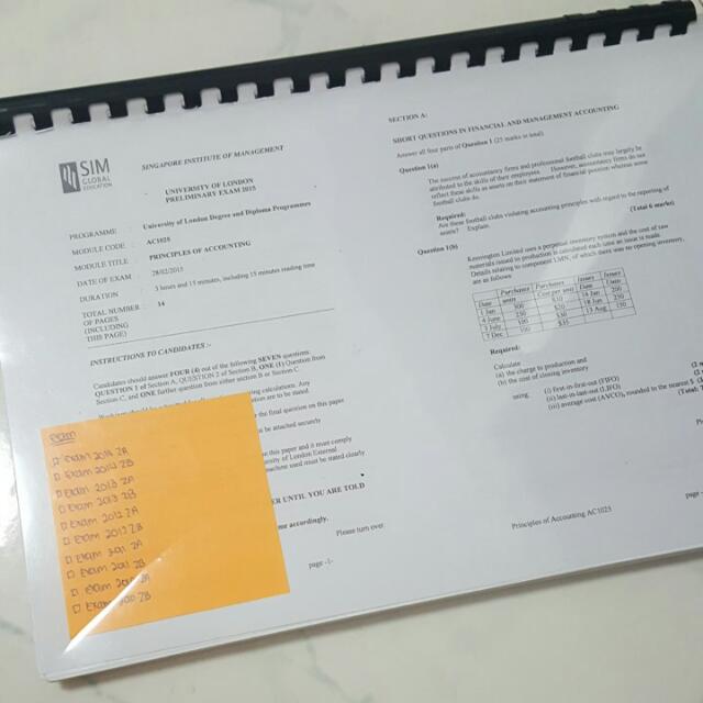 SIM UOL POA Exam Papers, Hobbies & Toys, Books & Magazines, Textbooks ...