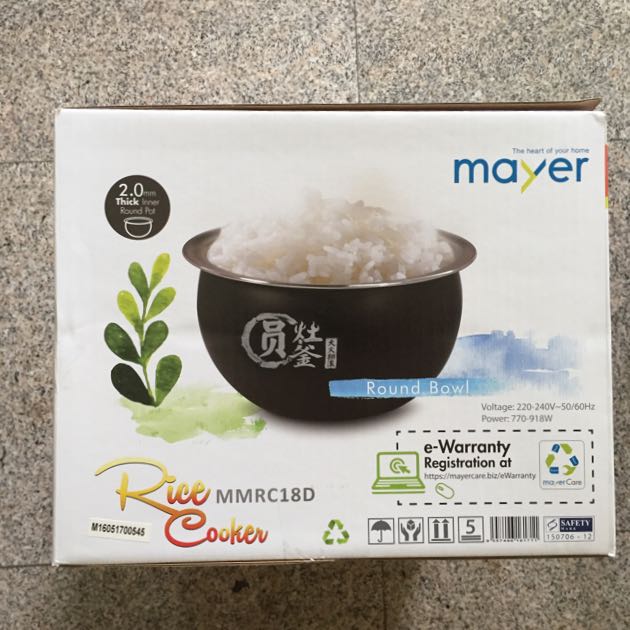 BRAND NEW Mayer Rice Cooker (1.5 Liters), TV & Home Appliances, Kitchen ...