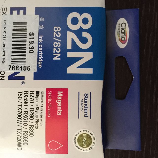 Epson Original Printer Ink 82N for Printer R270/R390/rx590, Computers ...