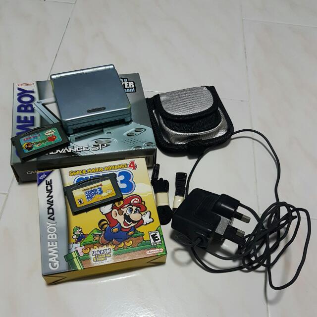 Retro! Gameboy Advance SP With 2 Catridges Including Original Super ...