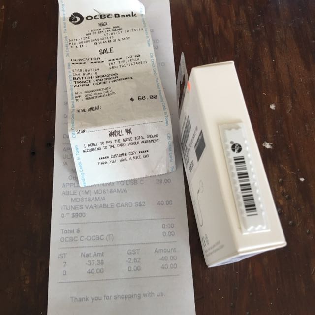 Authentic Lighting Cable Apple W- Nubox Receipt, Mobile Phones ...