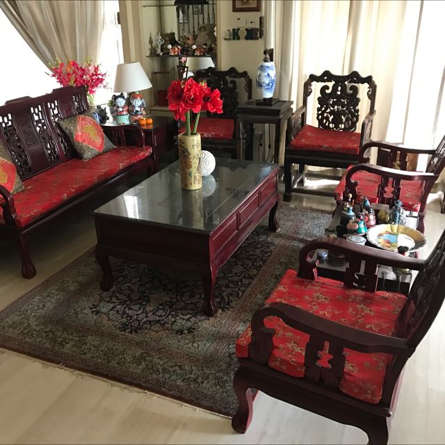 Chinese Sofa And Table Set, Furniture & Home Living, Furniture, Chairs ...