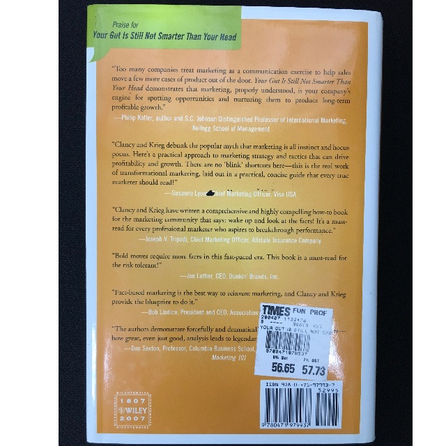 Your Gut is Still Not Smarter Than Your Head by Kevin Clancey & Peter ...