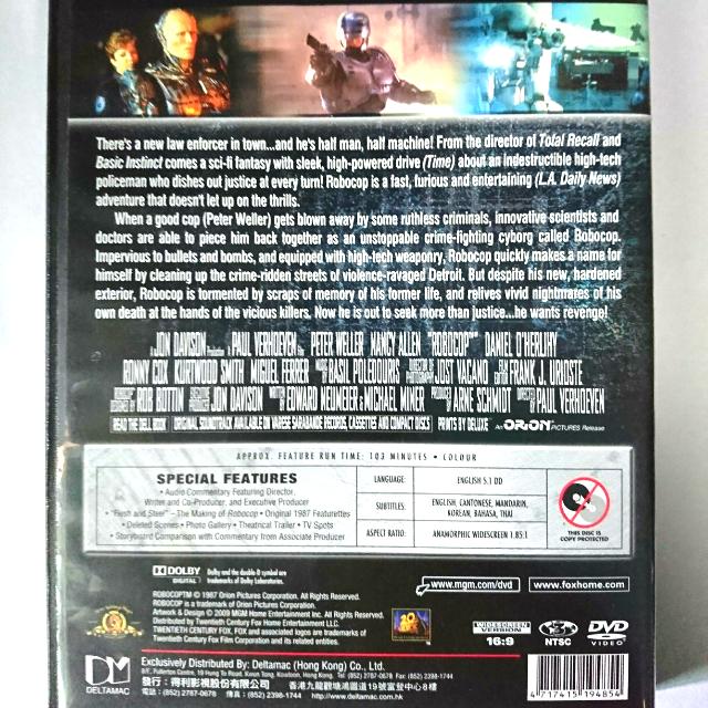 ROBOCOP (DVD) Region Code 3, Hobbies & Toys, Music & Media, CDs & DVDs ...