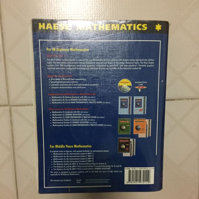 HAESS MATHEMATICS for IBDP (HL MATH), Hobbies & Toys, Books & Magazines ...