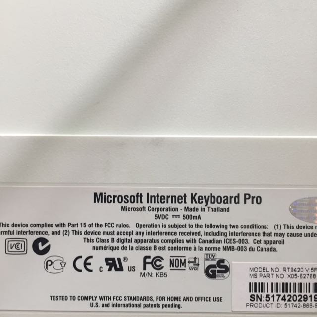 Microsoft Internet Keyboard Pro, Computers & Tech, Parts & Accessories ...