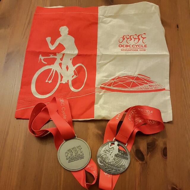 OCBC CYCLE Medals And Bag Set, Sports Equipment, Bicycles & Parts ...