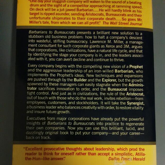 Barbarians To Bureaucrats: Corporate Life Cycle Strategies- Lawrence M ...
