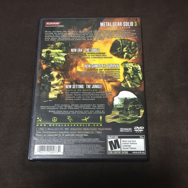 Selling PS2 metal Gear Solid 3 Snake Eater, Video Gaming, Video Games ...