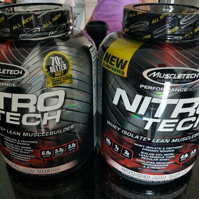Muscletech, Nitro Tech Protein Supplement, Whey Protein Isolate + Lean ...