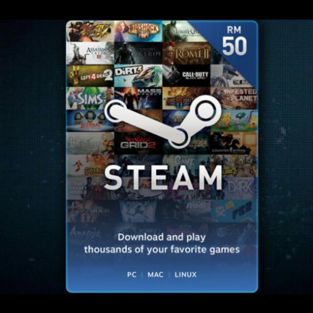 50 RM STEAM CARD, Video Gaming, Gaming Accessories, Game Gift Cards ...