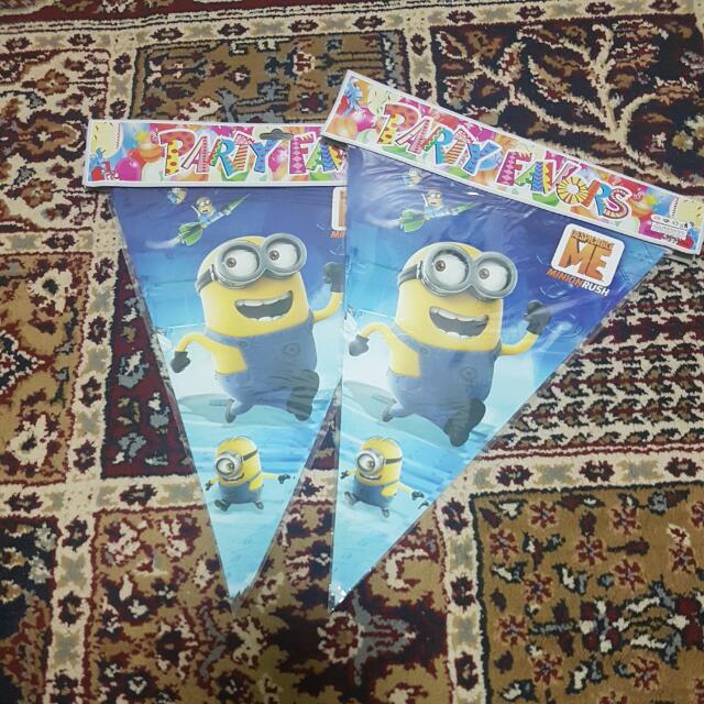 Sale!!! Minion Party Flag, Hobbies & Toys, Stationery & Craft ...